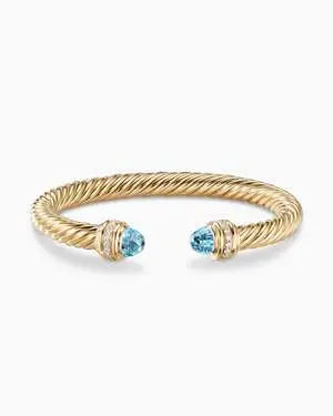 David Yurman David Yurman Cablespira® Bracelet With Diamonds Blue Topaz