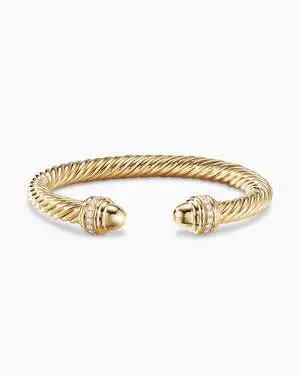 David Yurman David Yurman Cablespira® Bracelet With Diamonds Gold Dome