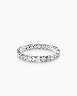 David Yurman Dy Eden Band Ring In Platinum With Diamonds - Diamond