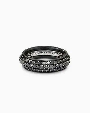 David Yurman Beveled Band Ring With Black Diamonds - Black Diamond