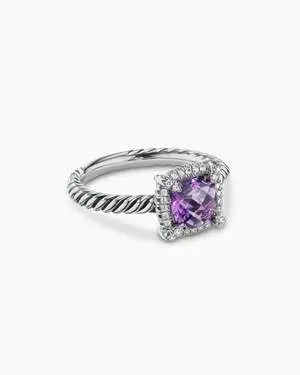 David Yurman Petite Chatelaine® Ring With And Diamonds - Amethyst