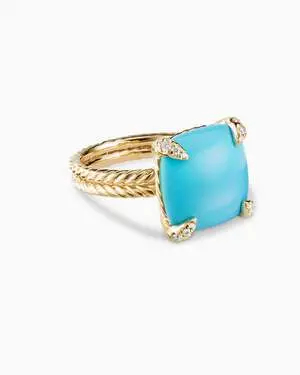 David Yurman David Yurman Chatelaine Ring With Turquoise And Diamonds Turquoise