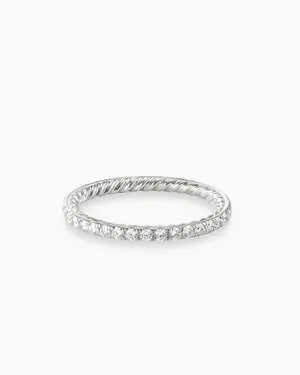 David Yurman David Yurman DY Eden Band Ring In Platinum With Pavé Black Diamonds Diamond