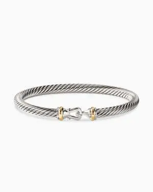 David Yurman Buckle Classic Cable Bracelet - Sterling Silver/18k Yellow Gold