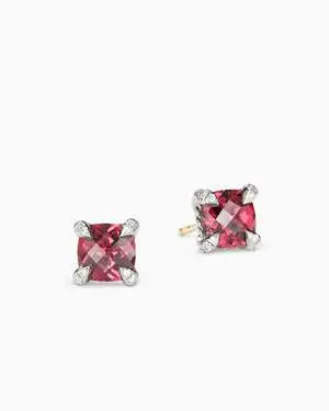 David Yurman Petite Chatelaine Stud Earrings - Rhodolite Garnet
