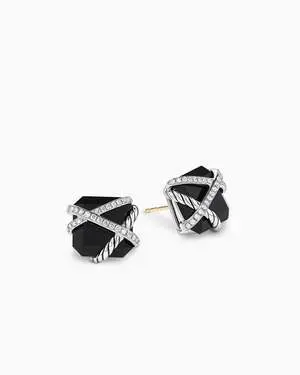 David Yurman Cable Wrap Stud Earrings - Black Onyx