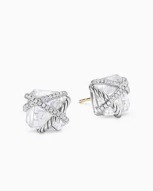 David Yurman Cable Wrap Stud Earrings - Crystal