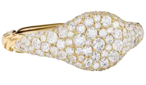 David Yurman 18k Yellow Gold Pavé Petite Pinky Ring - Diamond