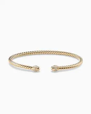 David Yurman Cablespira® Bracelet In 18k Yellow Gold With Diamonds - Diamond