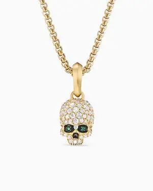 David Yurman Memento Mori Skull Pendant - Diamond/emerald