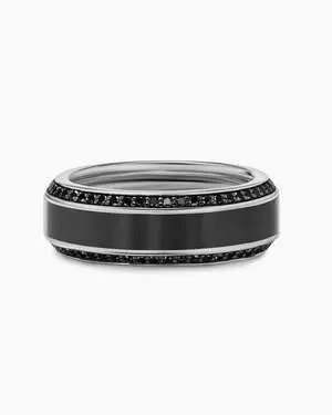 David Yurman Beveled Band Ring With Black Diamonds - Black Diamond