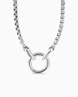David Yurman Smooth Amulet Box Chain Necklace - All Sterling Silver