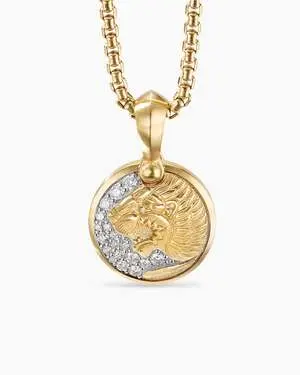 David Yurman David Yurman Petrvs Lion Amulet In 18K Yellow Gold Diamond