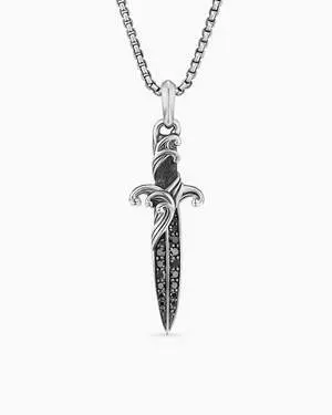 David Yurman Waves Dagger Amulet With Black Diamonds - Black Diamond