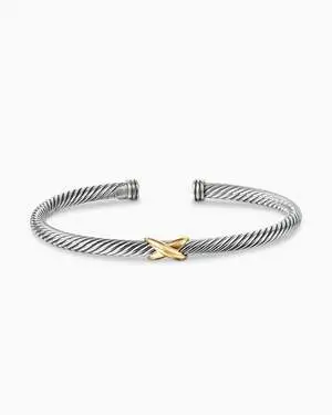 David Yurman X Classic Cable Station Bracelet - Sterling Silver/18k Yellow Gold