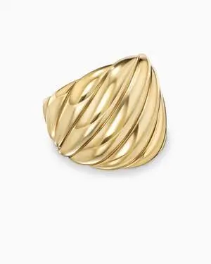 David Yurman Sculpted Cable Ring - All 18k Yellow Gold