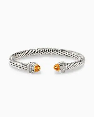 David Yurman David Yurman Classic Cable Bracelet With Diamonds And Onyx Citrine