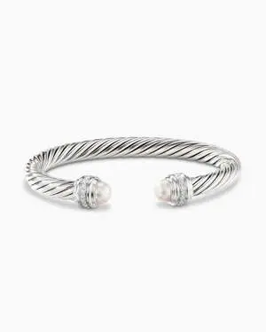 David Yurman David Yurman Classic Cable Bracelet With Topaz And Diamonds Pearl