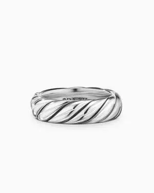 David Yurman Sculpted Cable Band Ring - All Sterling Silver