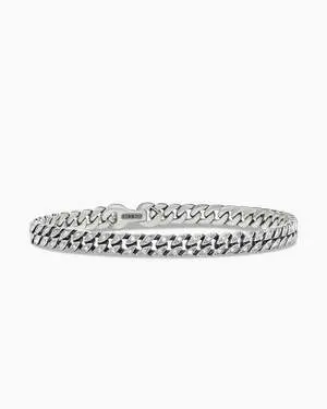 David Yurman Curb Chain Bracelet With Black Diamonds - Diamond