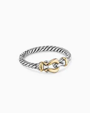 David Yurman Petite Buckle Ring - Sterling Silver/18k Yellow Gold