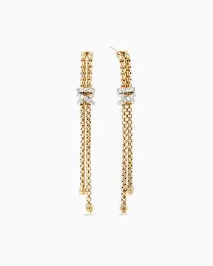 David Yurman Helena And 18k Yellow Gold Drop Earrings - Diamond