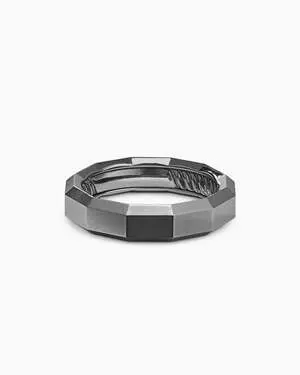David Yurman Faceted Band Ring - Grey Titanium