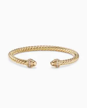 David Yurman Cablespira® Bracelet In 18k Yellow Gold With Diamonds - Gold Dome