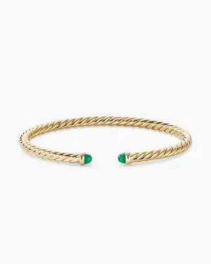 David Yurman David Yurman Cablespira® Flex Bracelet With Emeralds Emerald