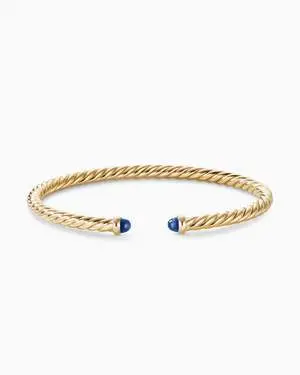 David Yurman David Yurman Cablespira® Flex Bracelet With Emeralds Light Blue Sapphire