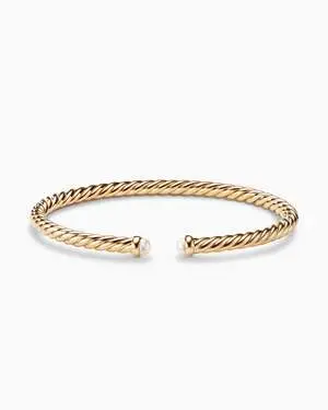 David Yurman Cablespira® Flex Bracelet With Emeralds - Pearl