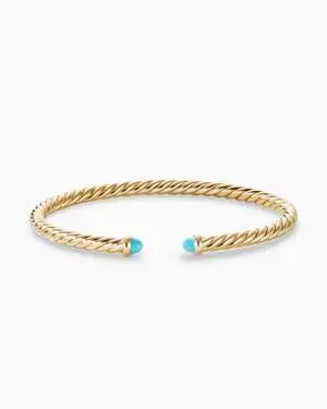 David Yurman David Yurman Cablespira® Flex Bracelet With Emeralds Turquoise