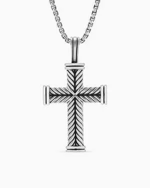 David Yurman Chevron Cross Pendant - All Sterling Silver