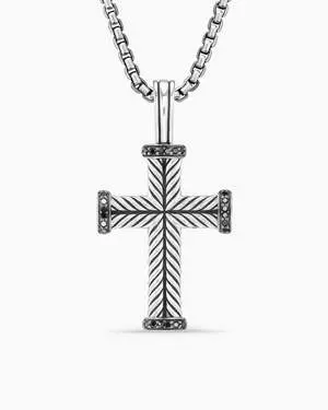 David Yurman Chevron Cross Pendant - Black Diamond