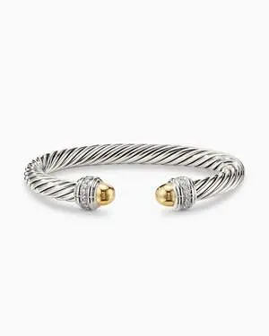 David Yurman David Yurman Classic Cable Bracelet With Diamonds Gold Dome