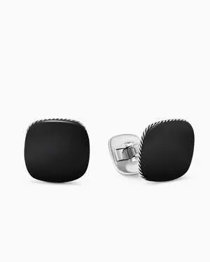 David Yurman Streamline® Cushion Cufflinks In Sterling Silver - Black Onyx