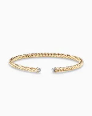 David Yurman Cablespira® Flex Bracelet In 18k Yellow Gold With Diamonds - Diamond