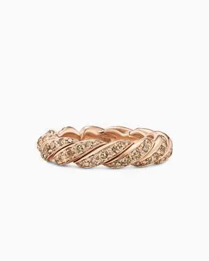 David Yurman Sculpted Cable Flex Band Ring - Cognac Diamond