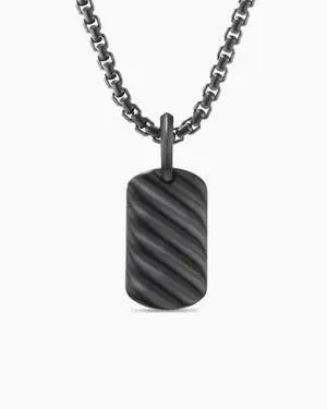 David Yurman Sculpted Cable Tag - Black Titanium