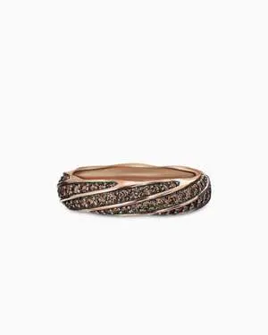 David Yurman Cable Edge Band Ring With Cognac Diamonds - Cognac Diamond