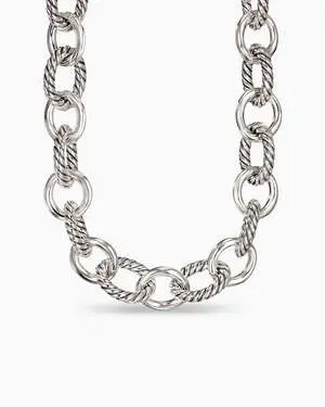 David Yurman Sterling Silver Oval Link Chain Necklace - All Sterling Silver