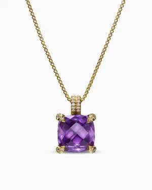 David Yurman 18k Yellow Gold Chatelaine Pendant Necklace - Amethyst