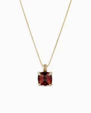 David Yurman 18k Yellow Gold Chatelaine Pendant Necklace - Garnet