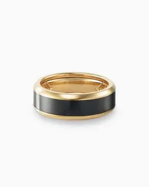 David Yurman Beveled Band Ring - 18k With Black Titanium