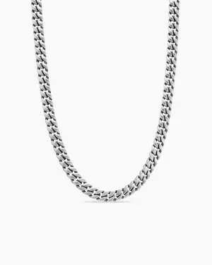 David Yurman David Yurman Curb Chain Necklace With Diamonds All Sterling Silver