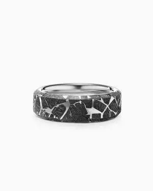 David Yurman Sterling Silver Streamline Band Ring With - Fused Meteorite