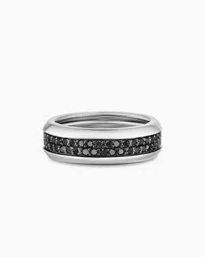 David Yurman Beveled Band Ring With Diamonds - Black Diamond