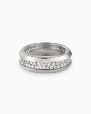 David Yurman Beveled Band Ring With Diamonds - Diamond
