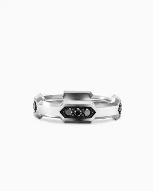 David Yurman Faceted Station Band Ring With Diamonds - Black Diamond