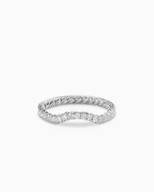 David Yurman Dy Eden Platinum And Pavé Band Ring - Diamond